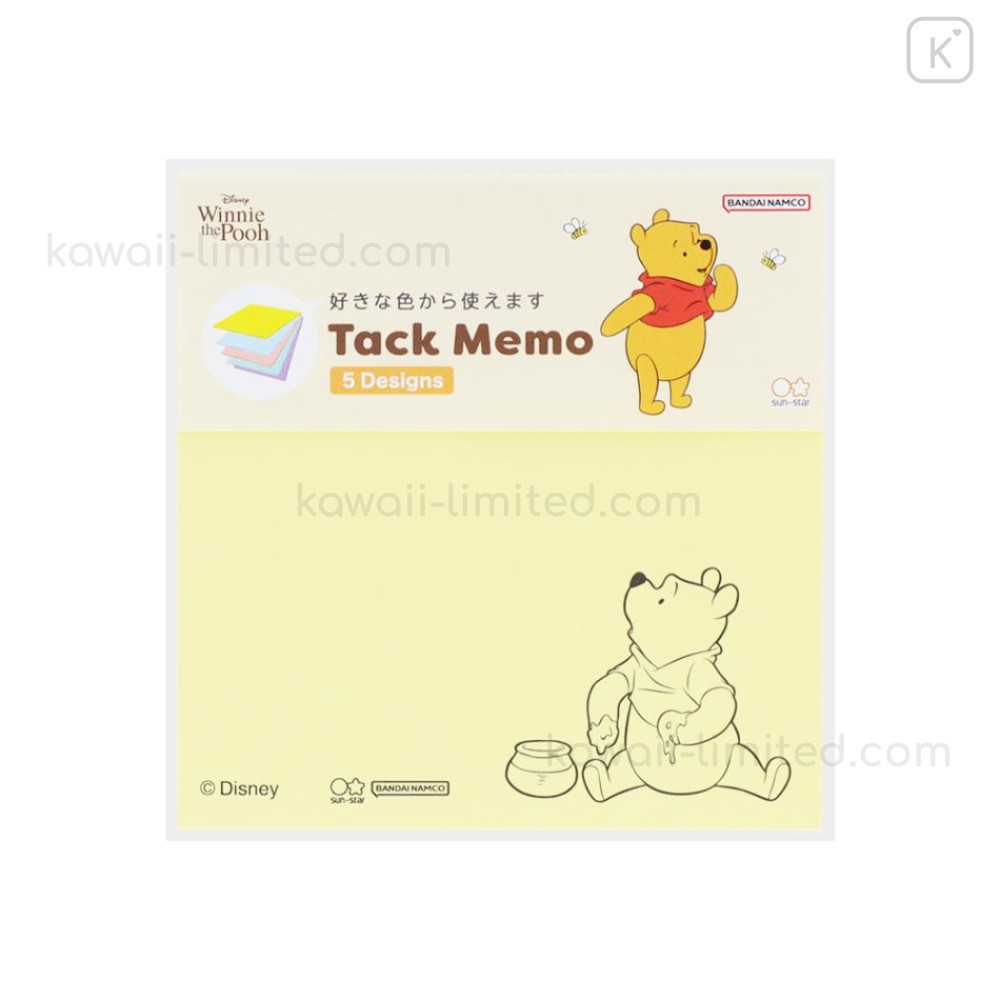 Japan Disney Tack Memo Pad - Pooh : Pastel Color | Kawaii Limited
