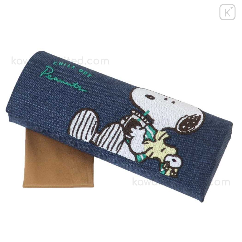 Japan Peanuts Glasses Case - Snoopy & Woodstock : Navy | Kawaii Limited