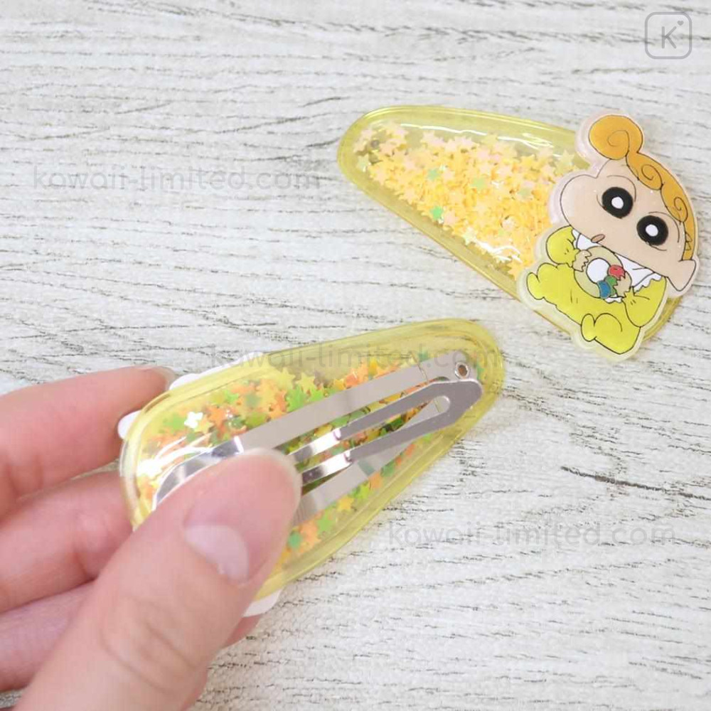 Japan Crayon Shin-chan Hair Clip Set - Sister Sunflower : Glitter Stars ...