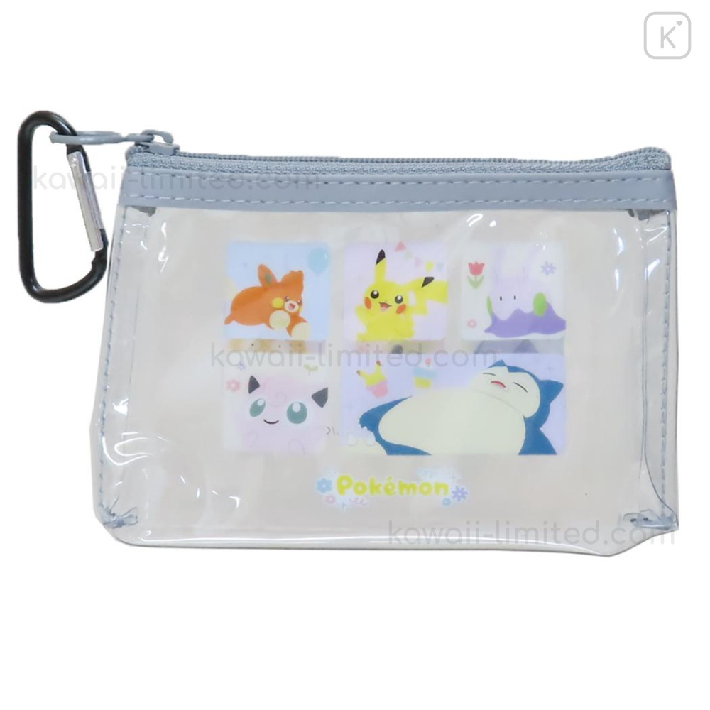 Japan Pokemon Clear Pouch with Carabiner - Colorful Style : Grey ...