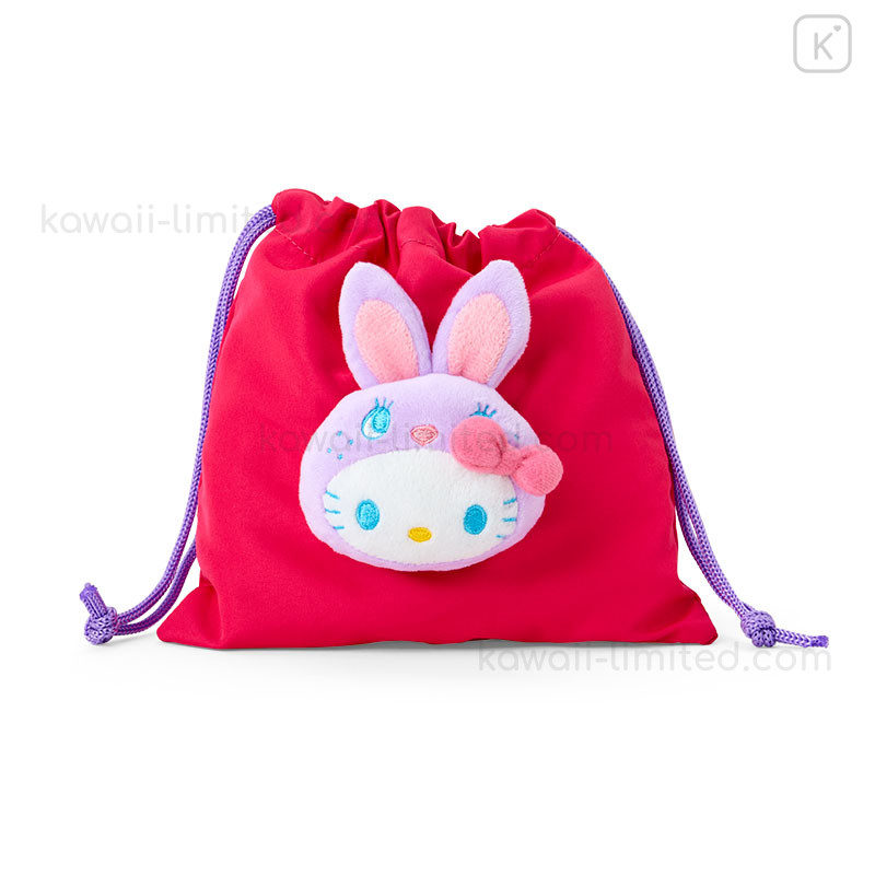 Japan Sanrio Boa Face Drawstring Bag - Hello Kitty : Colorful Bunny Red ...