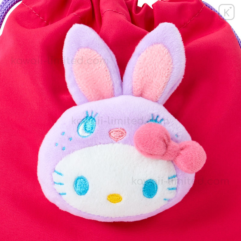 Japan Sanrio Boa Face Drawstring Bag - Hello Kitty : Colorful Bunny Red ...