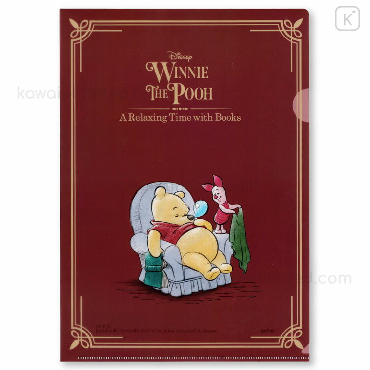 Japan Disney A4 Clear File - Piglet & Pooh : Relaxing Time with Books ...