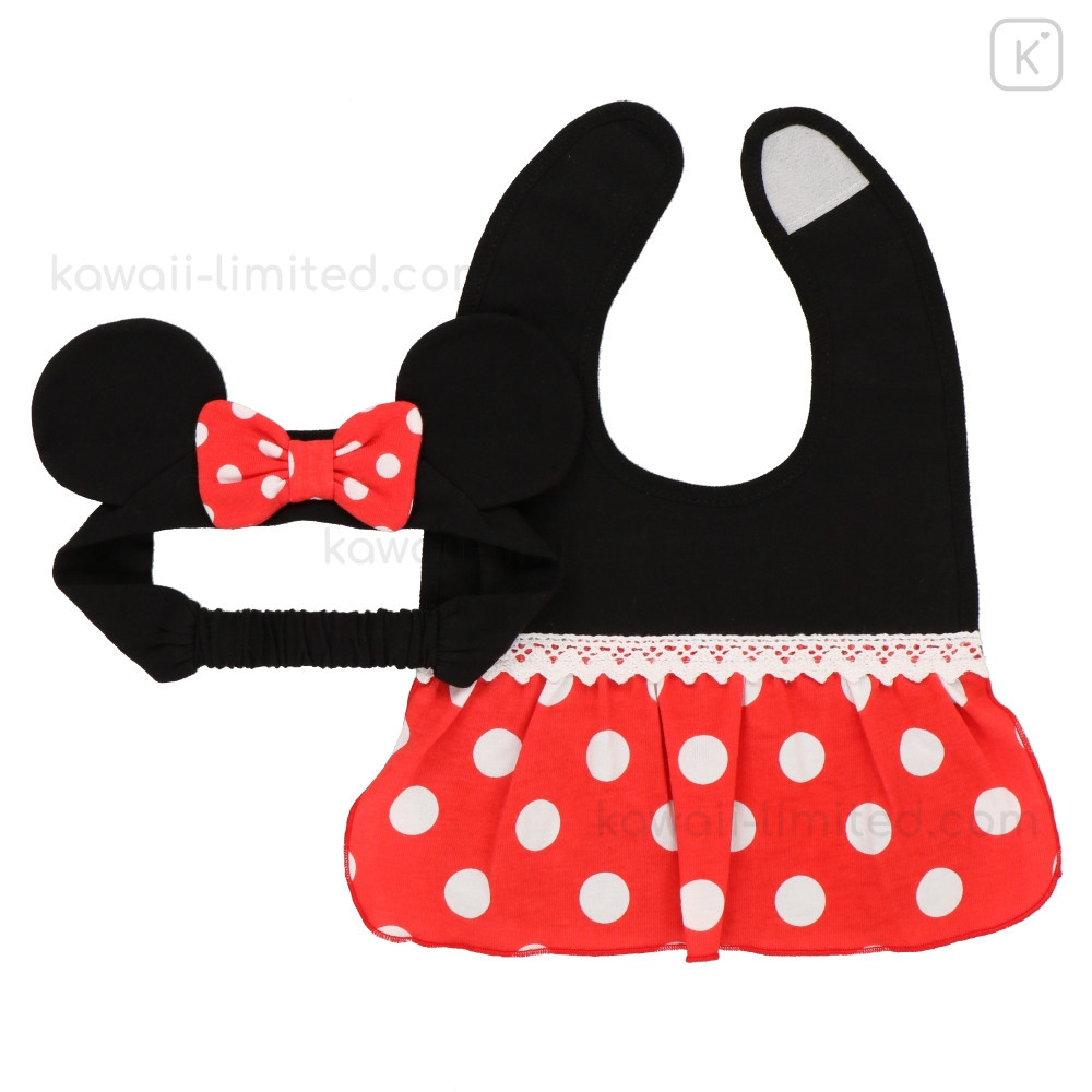 Japan Tokyo Disney Resort Bib & Headband Set - Minnie Mouse | Kawaii ...