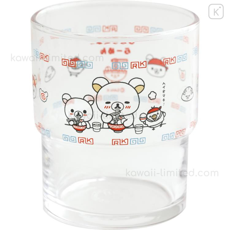 Japan San-X Glass Tumbler - Rilakkuma : Anytime Ramen | Kawaii Limited