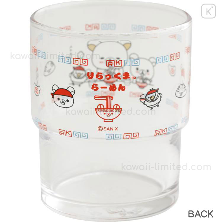 Japan San-X Glass Tumbler - Rilakkuma : Anytime Ramen | Kawaii Limited