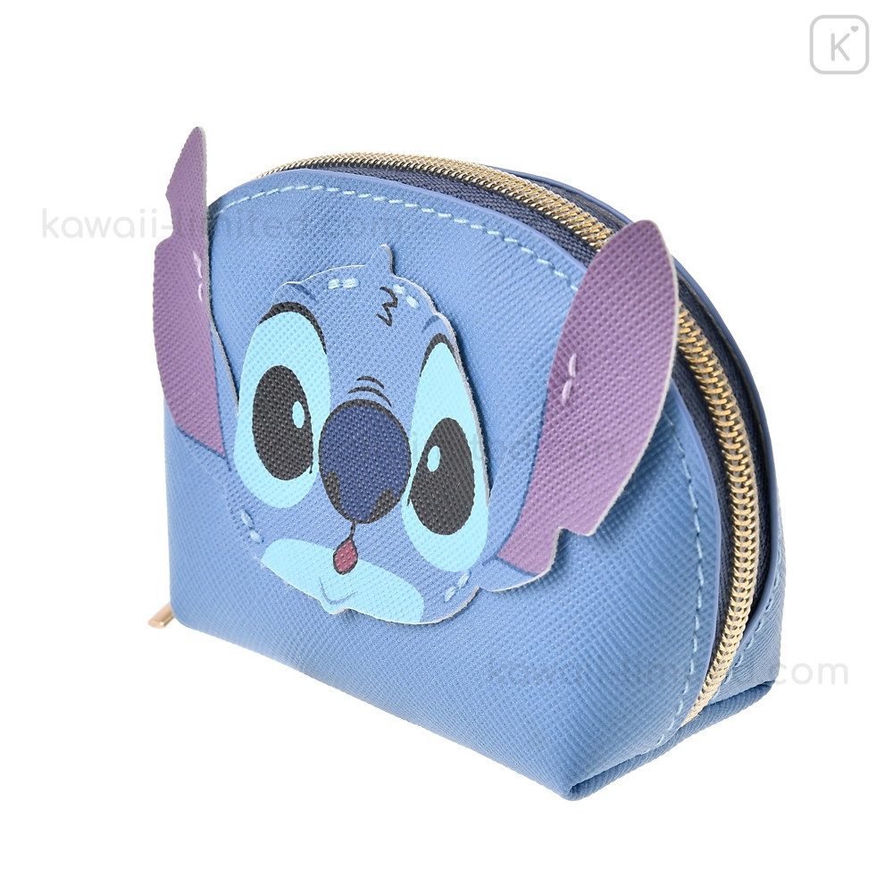 Japan Disney Store Triangular Mini Pouch - Stitch : Character Face ...