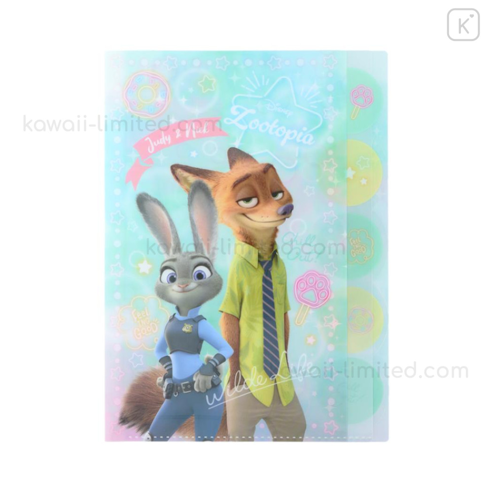 Japan Disney 5 Pockets A4 Index File Holder - Zootopia : Watercolor ...
