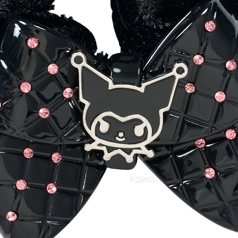 Japan Sanrio Velour Scrunchie - Kuromi : Black & Check | Kawaii Limited