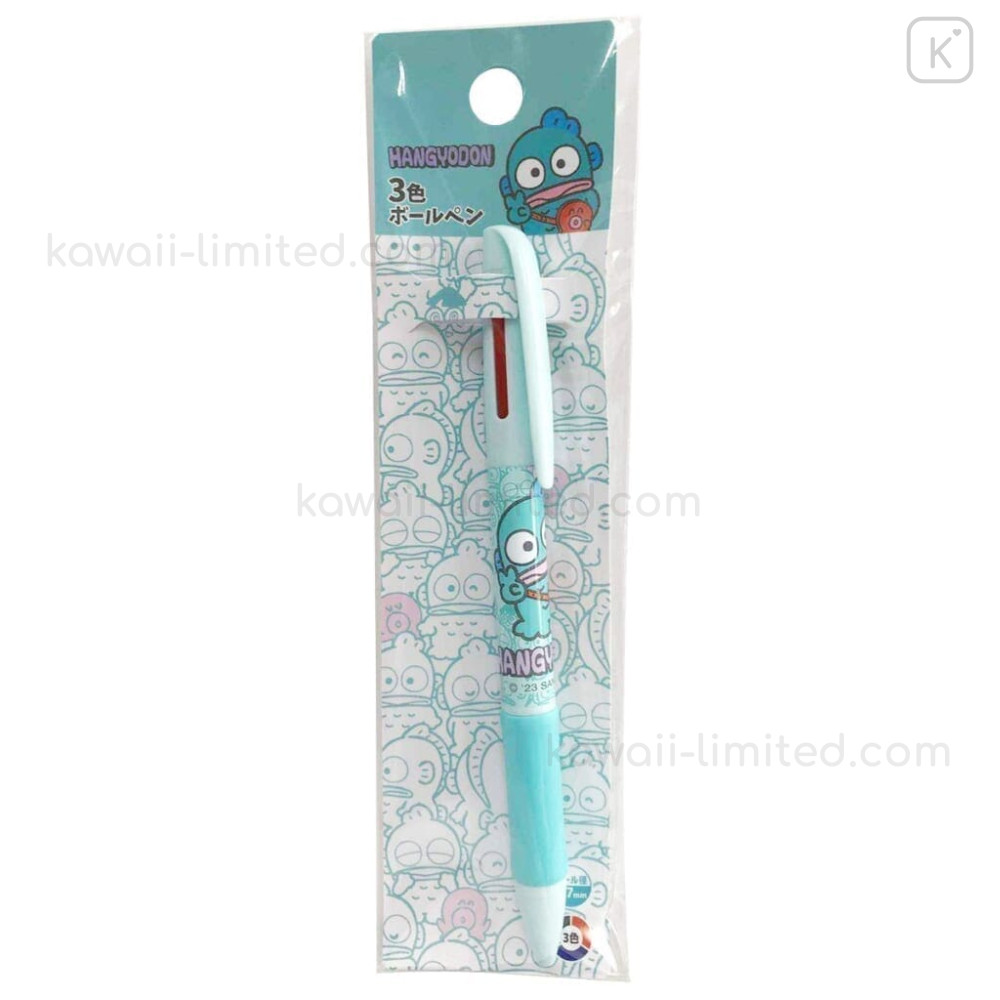 Japan Sanrio 3 Color Multi Ball Pen - Hangyodon : Victory | Kawaii Limited
