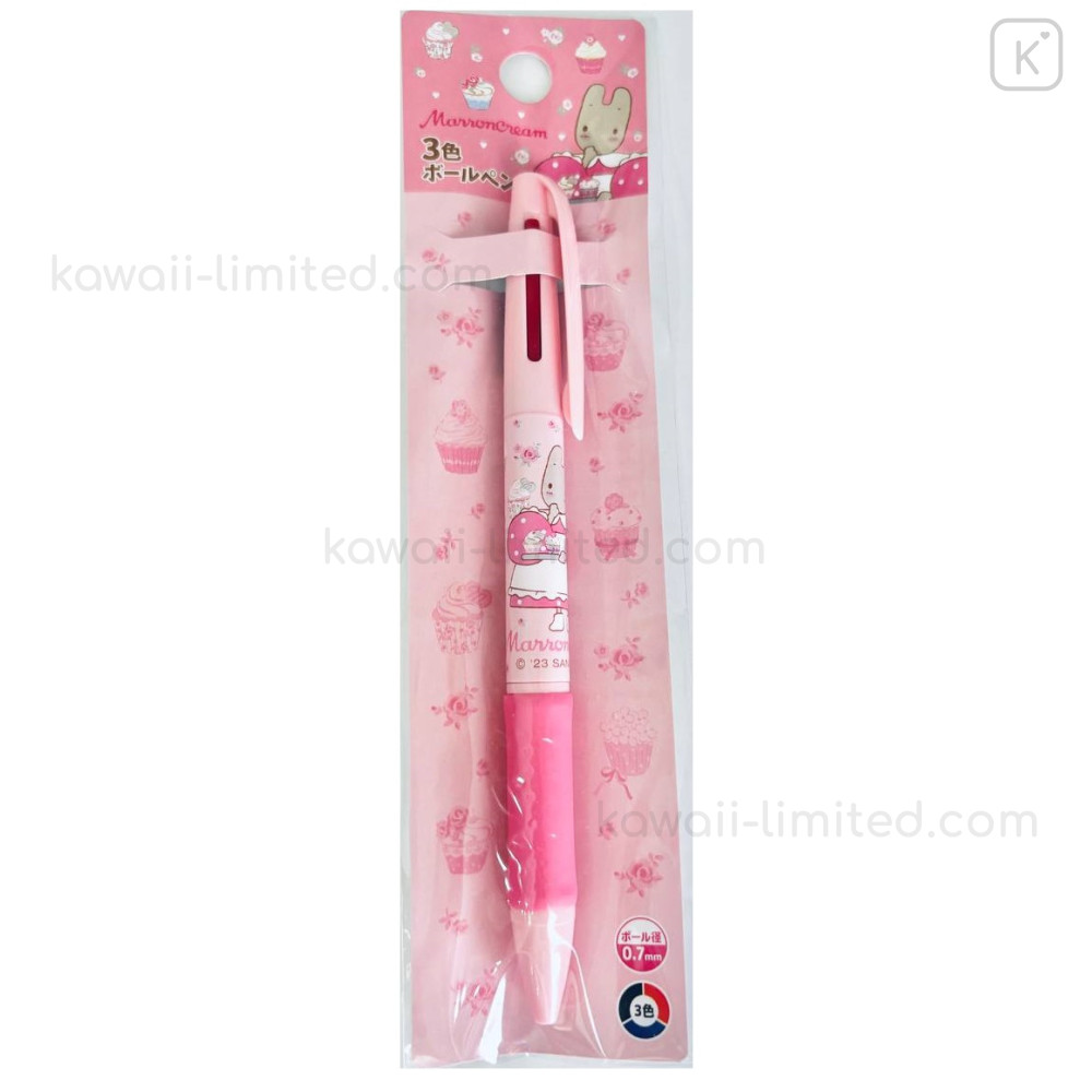 Japan Sanrio 3 Color Multi Ball Pen - Marron Cream | Kawaii Limited
