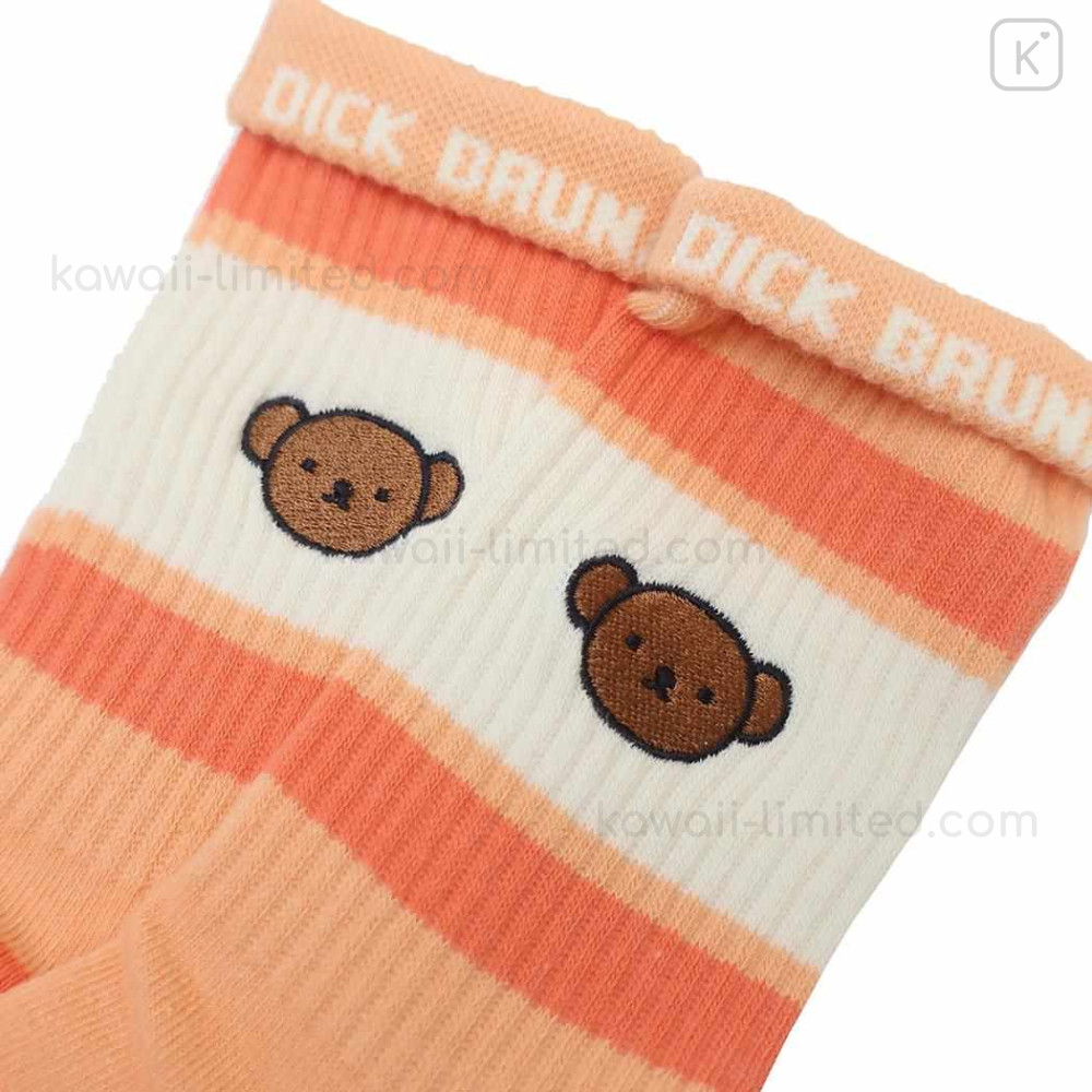 Japan Miffy Crew Socks - Boris : Colorful Orange Beige | Kawaii Limited