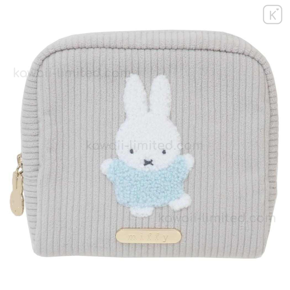 Japan Miffy Square Pouch - Miffy : Light Grey | Kawaii Limited