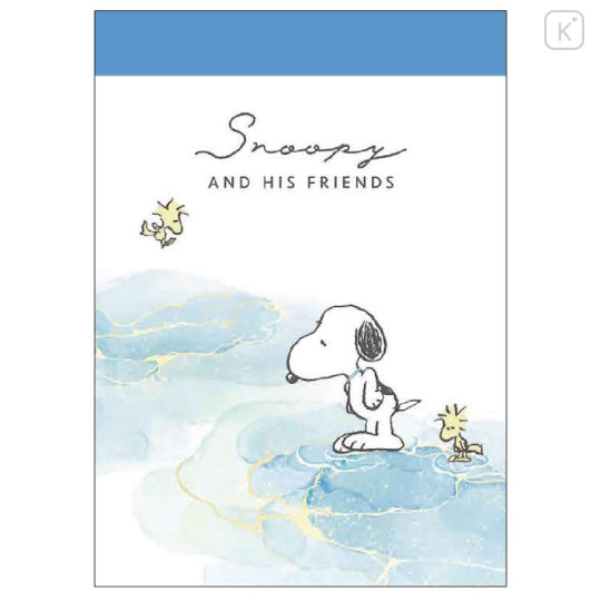 Japan Peanuts Mini Notepad - Snoopy & Woodstock : Watercolor Raining ...