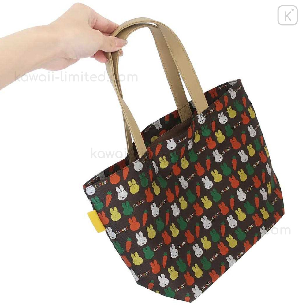 Japan Miffy Mini Tote Bag - Miffy : Black Colorful Carrot | Kawaii Limited