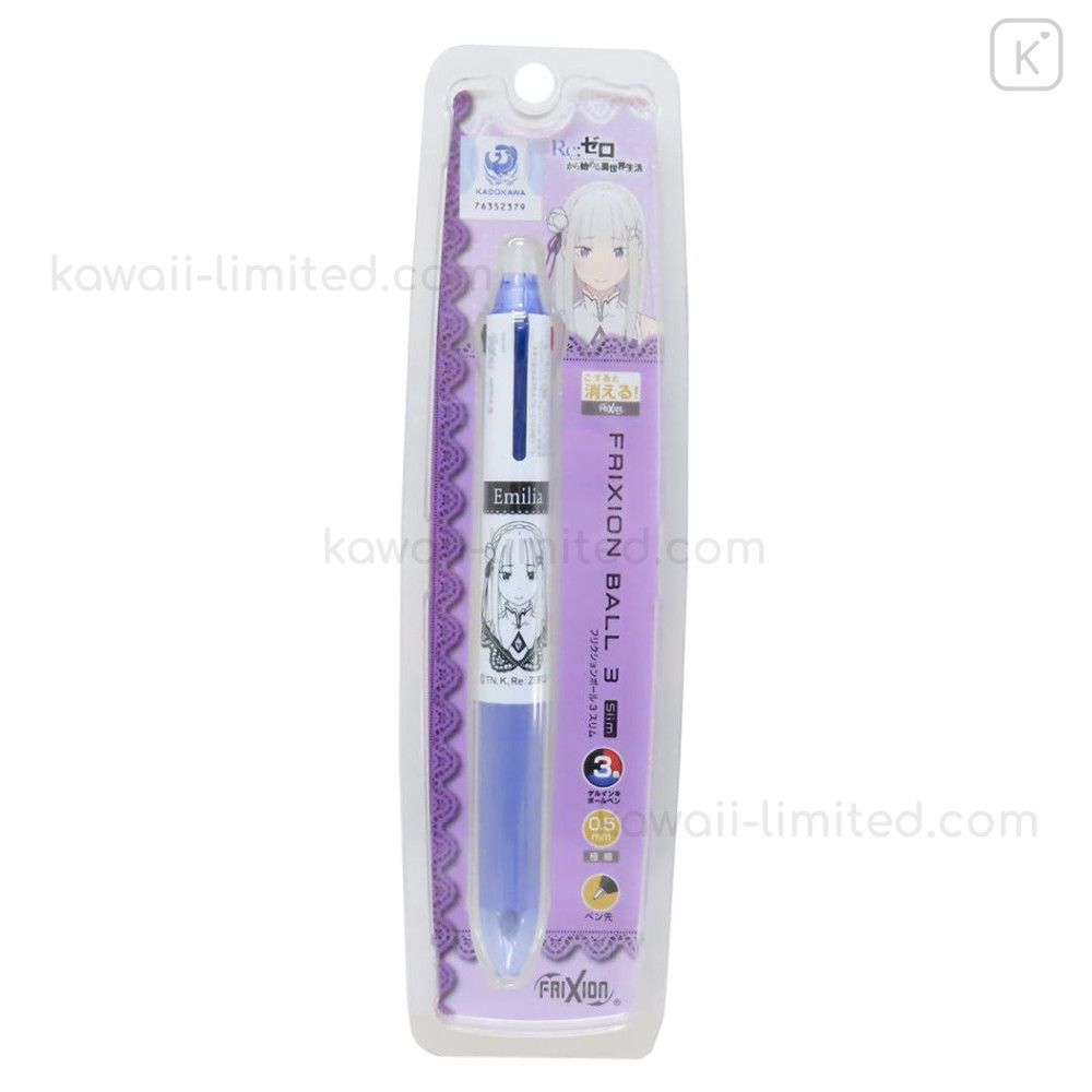 Japan Re Zero FriXion Ball 3 Slim Color Multi Erasable Gel Pen - Emilia Hisago | Kawaii Limited