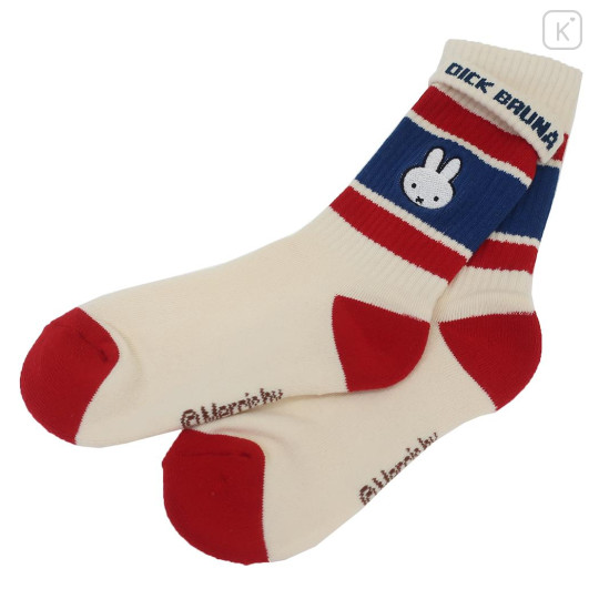 Japan Miffy Crew Socks - Miffy : Colorful Beige Red Navy | Kawaii Limited