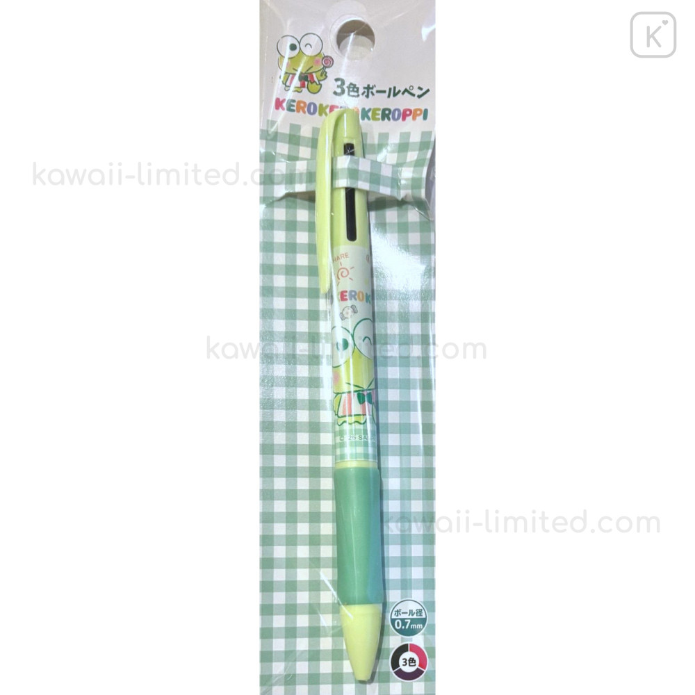 Japan Sanrio 3 Color Multi Ball Pen - Keroppi : Gingham Green | Kawaii ...