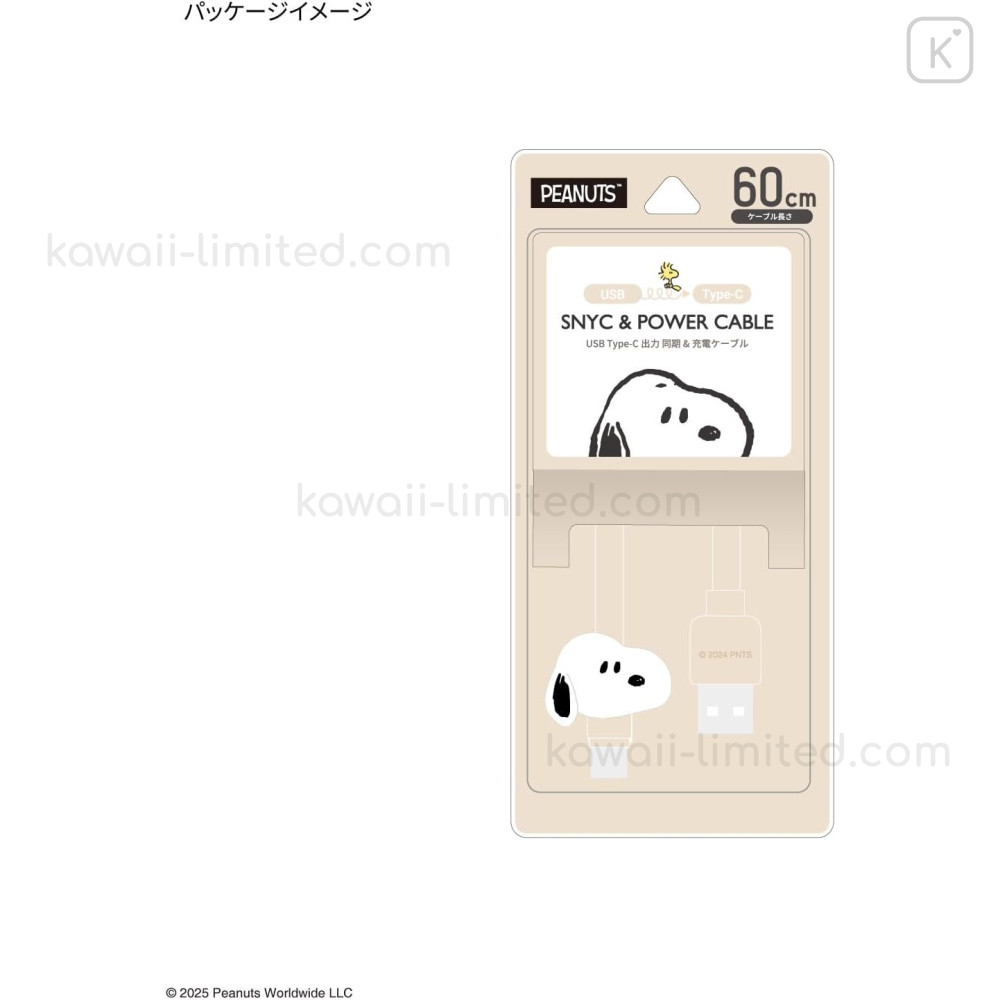 Japan Peanuts USB to Type-C Sync & Power Mascot Cable - Snoopy | Kawaii ...