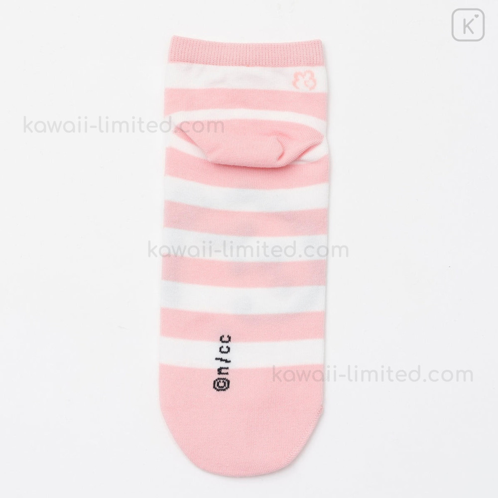 Japan Chiikawa Crew Socks - Chiikawa : Yeah Striped Pink | Kawaii Limited