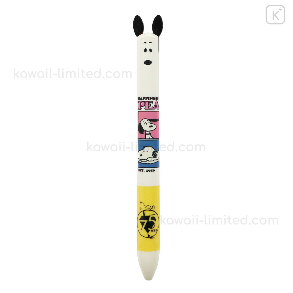 Japan Peanuts Two Color Mimi Pen - Snoopy : 75th Anniversary Light ...