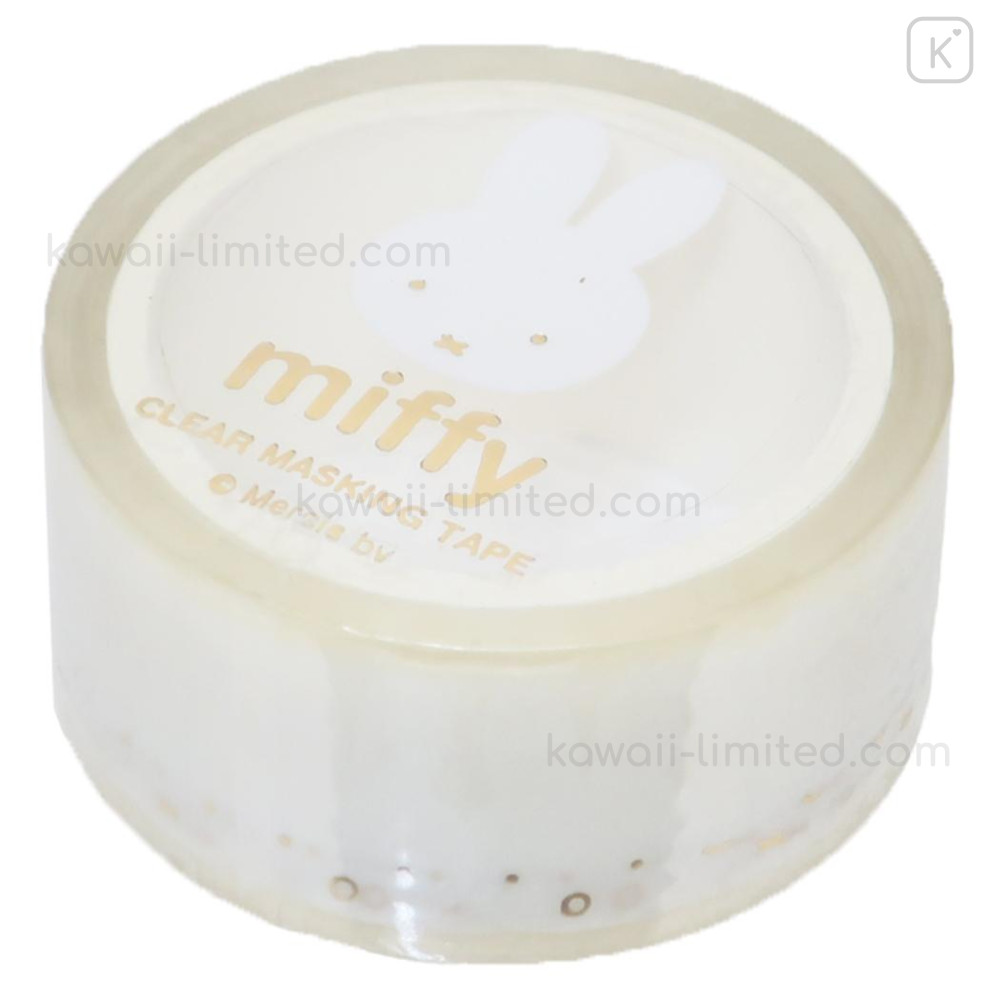 Japan Miffy Washi Masking Tape with Gold Foil - Face White | Kawaii Limited