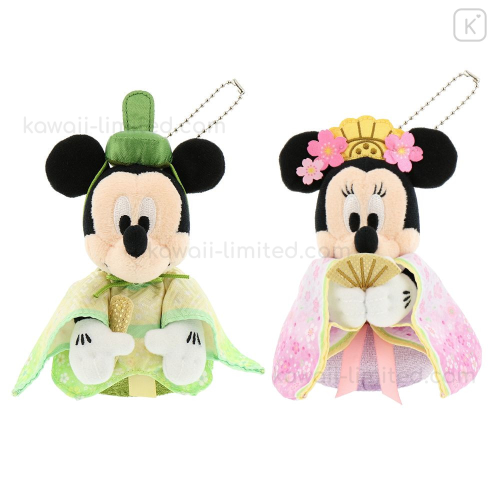 Japan Tokyo Disney Resort Plush Keychain & Badge Set - Mickey & Minnie ...