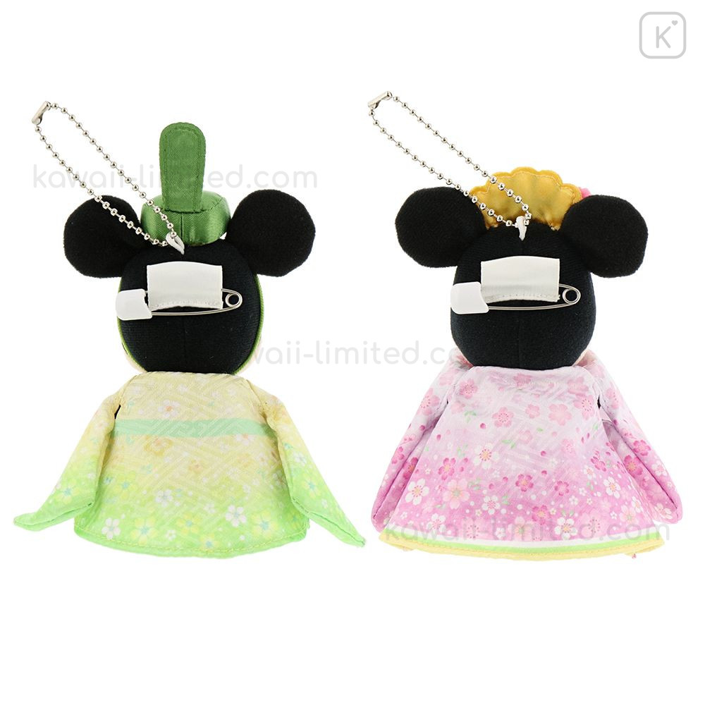 Japan Tokyo Disney Resort Plush Keychain & Badge Set - Mickey & Minnie ...