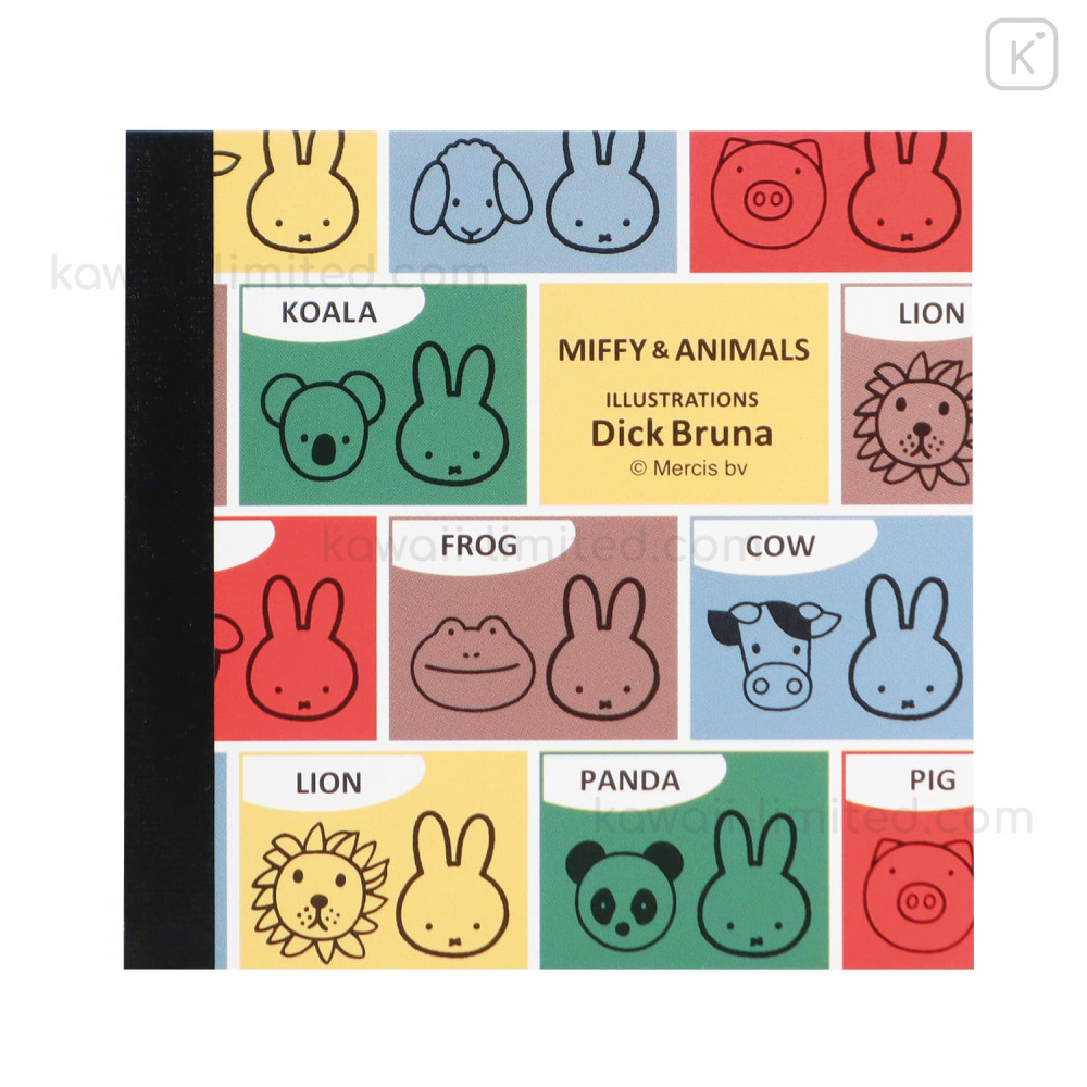 Japan Miffy Square Memo - Miffy&Animals Colorful | Kawaii Limited