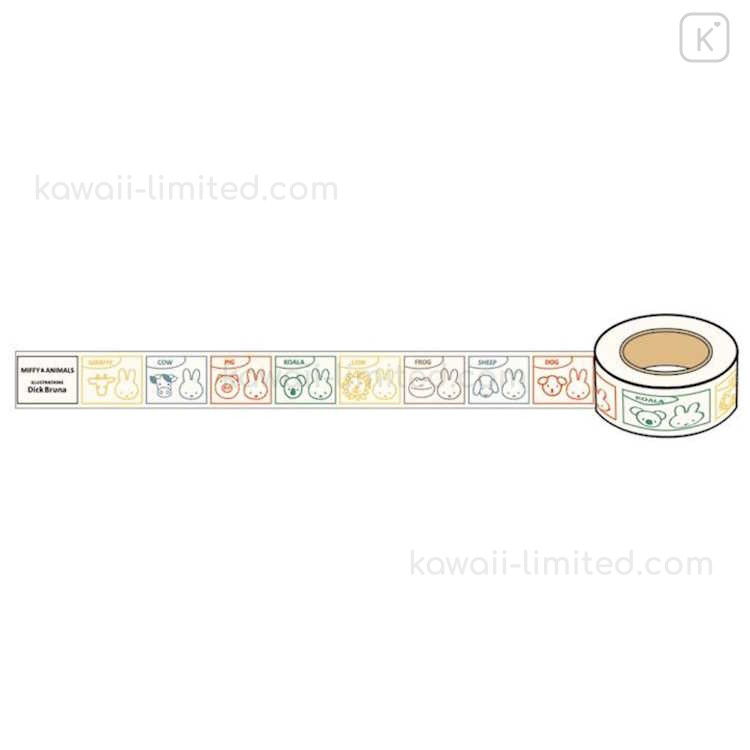 Japan Miffy Washi Masking Tape - Miffy&Animals Colorful | Kawaii Limited