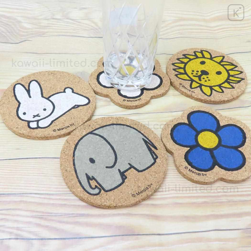 Japan Miffy Cork Coaster - Miffy : Face Colorful Running | Kawaii Limited