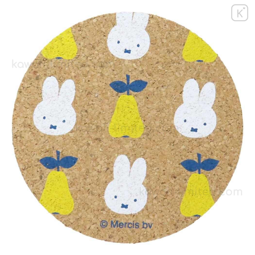 Japan Miffy Cork Coaster - Miffy : Fruits Pear Colorful | Kawaii Limited
