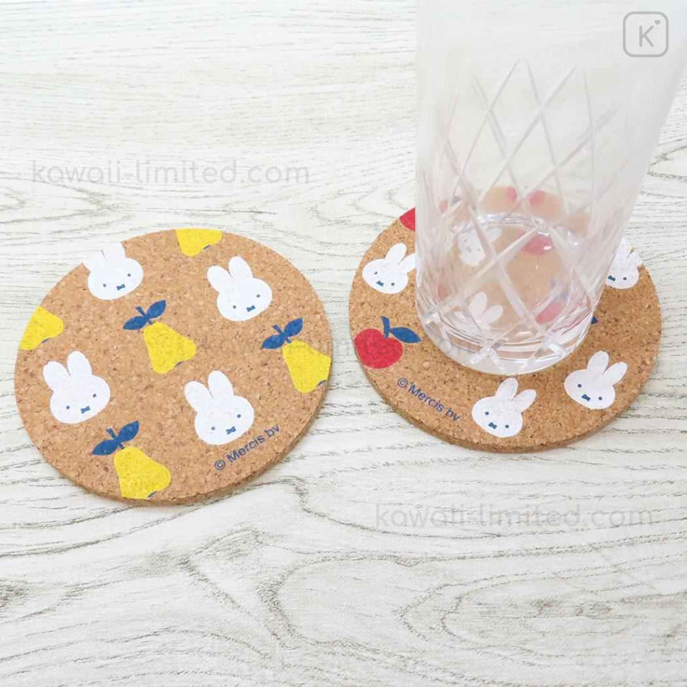 Japan Miffy Cork Coaster - Miffy : Fruits Pear Colorful | Kawaii Limited