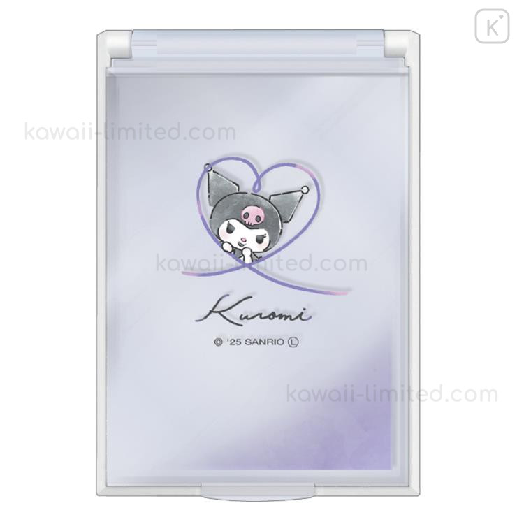 Japan Sanrio Folding Mirror - Kuromi : Watercolor Cloud Drawing | Kawaii Limited