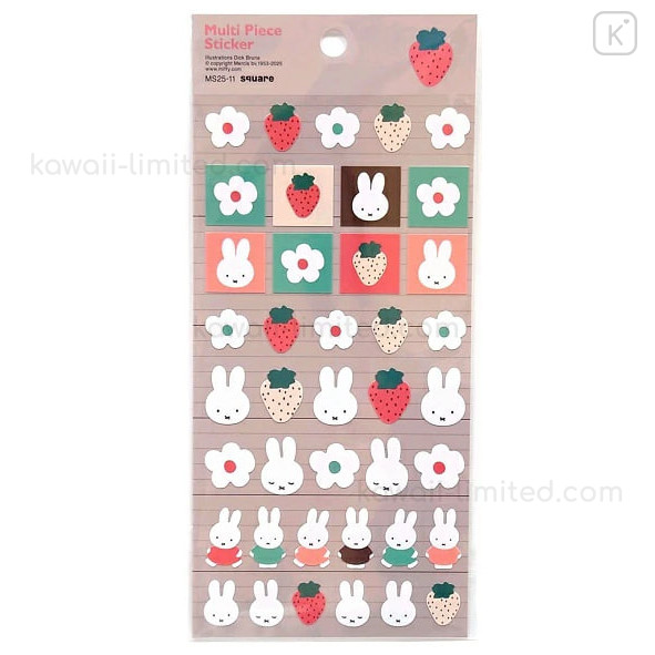 Japan Miffy Piece Seal Stickers - Miffy : Strawberry Colorful | Kawaii Limited