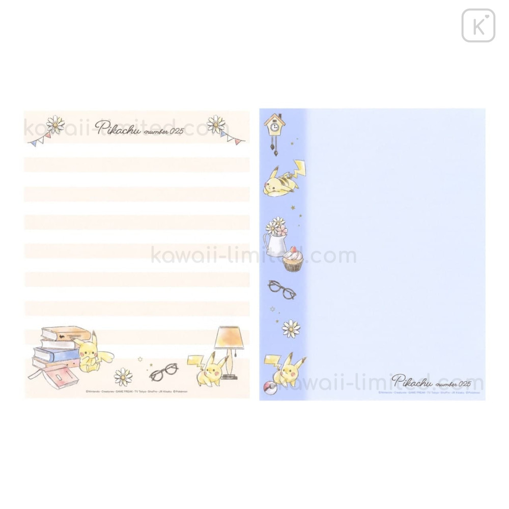 Japan Pokemon Letter Envelope Set - Pikachu Afternoon | Kawaii Limited