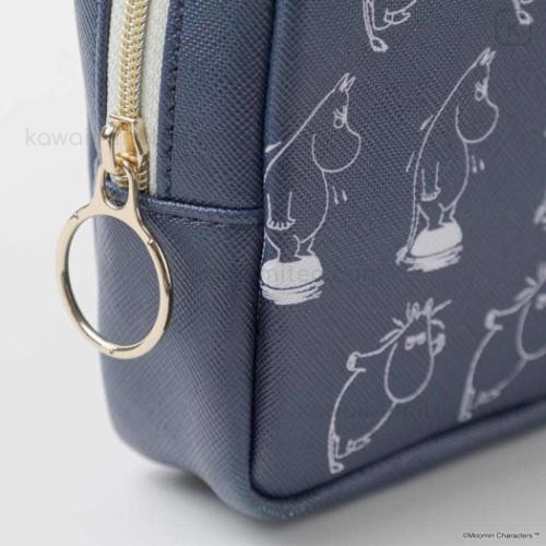 Japan Moomin Vertical Cosmetic Pouch - Moomintroll : Angry Blue Repeat ...