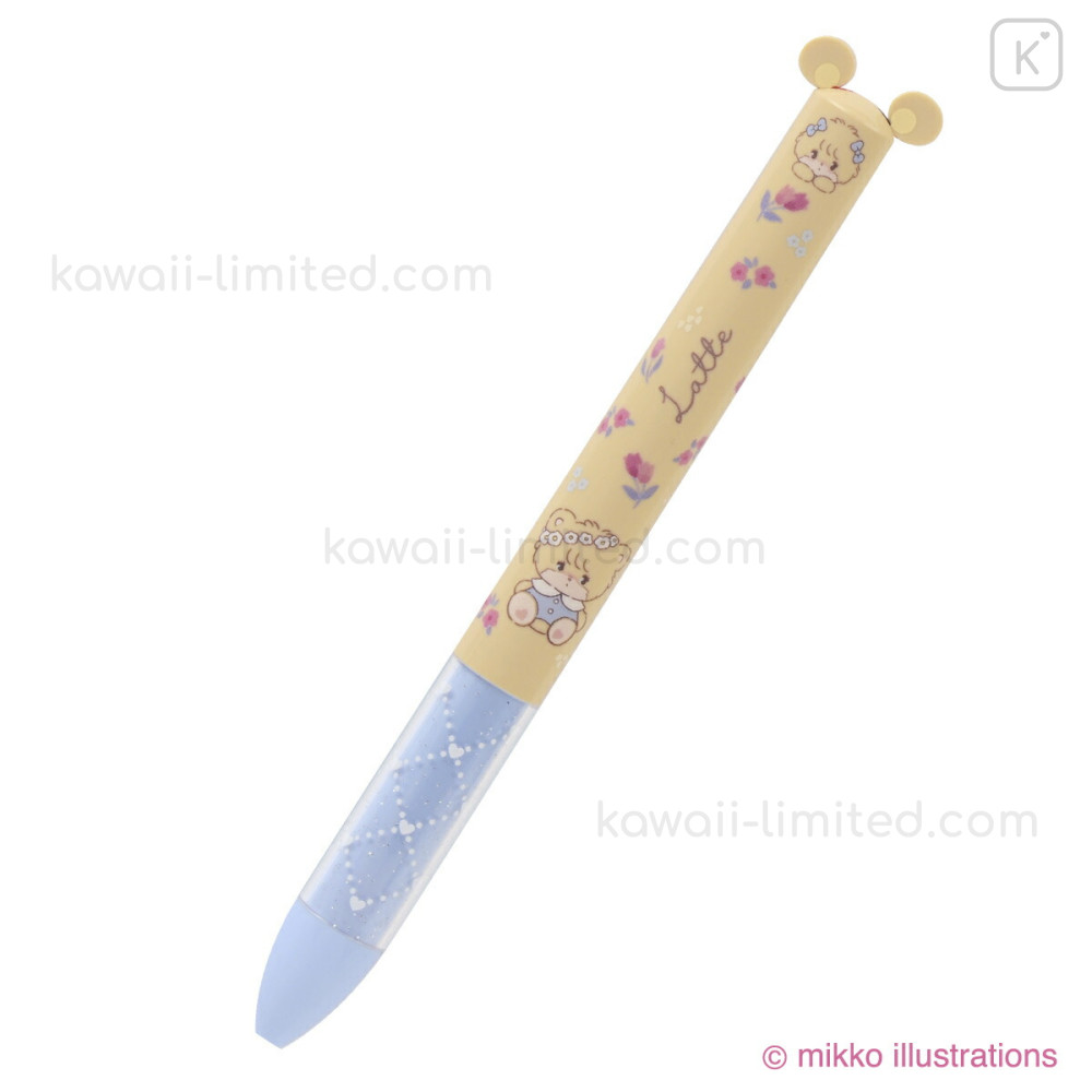 Japan Mikko Illustrations Two Color Mimi Pen - Latte | Kawaii Limited
