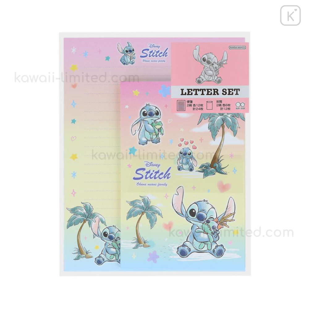 Japan Disney Letter Envelope Set - Scrump & Stitch : Watercolor Hug ...