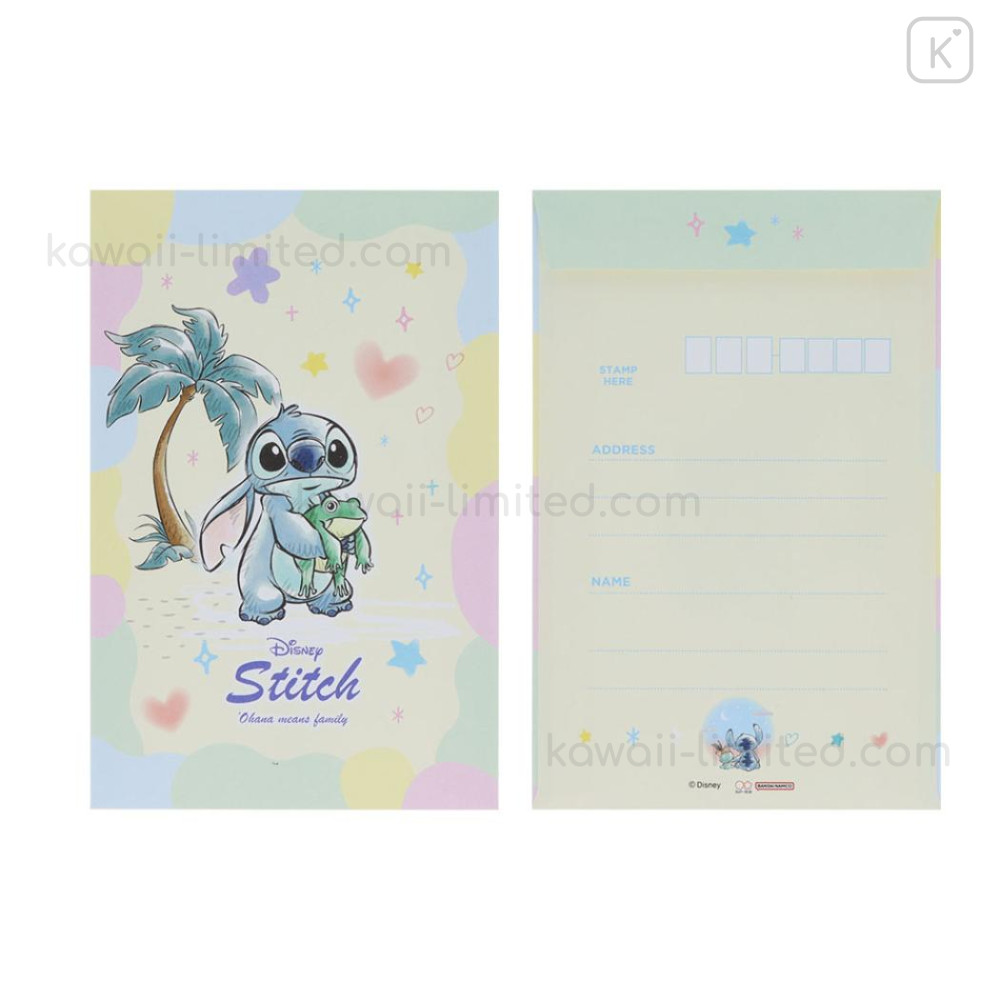Japan Disney Letter Envelope Set - Scrump & Stitch : Watercolor Hug ...