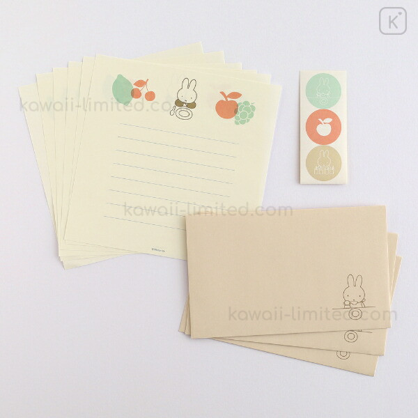 Japan Miffy Letter Envelope Set - Miffy : Color Shape Fruits | Kawaii ...