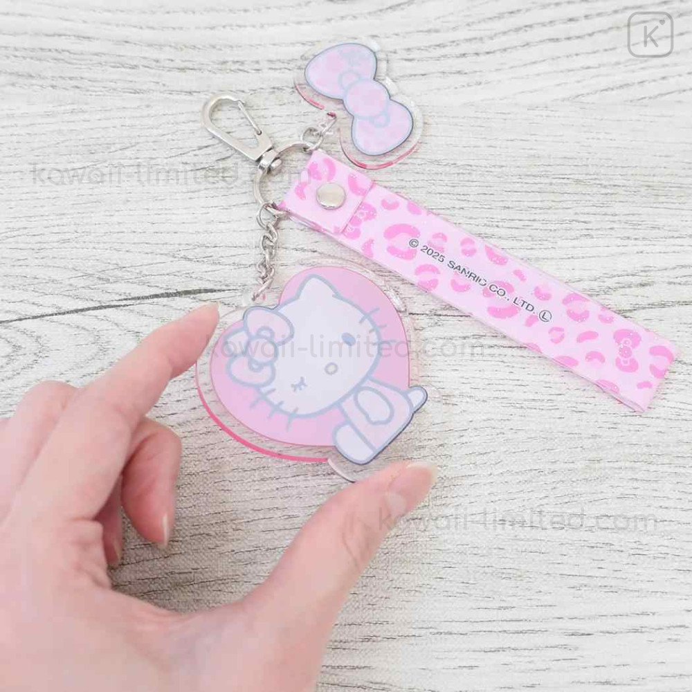Japan Sanrio Glitter Tag Keychain - Hello Kitty : Pink Leopard | Kawaii ...