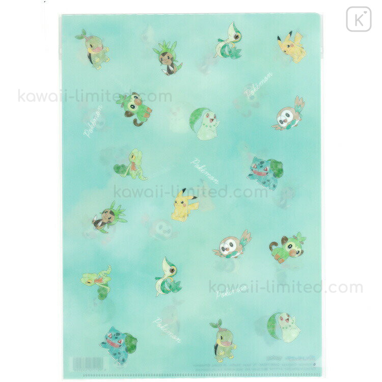 Japan Pokemon A4 Clear File Folder - Pikachu : Grass Type Green ...