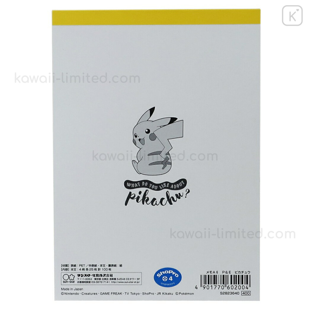 Japan Pokemon A6 Notepad - Pikachu | Kawaii Limited