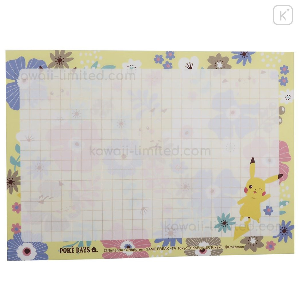 Japan Pokemon A6 Notepad - Pikachu : Flower | Kawaii Limited