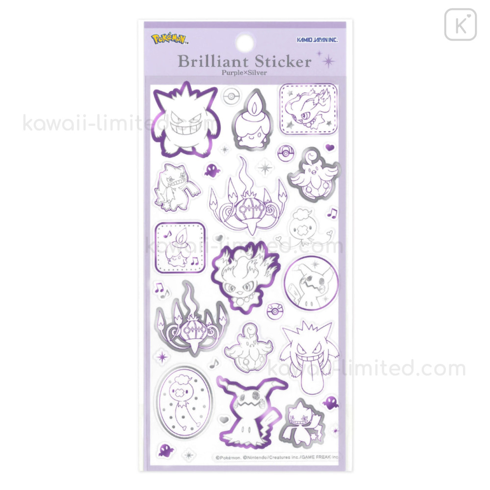 Japan Pokemon Gold Foil Clear Seal Sticker - Brilliant Sticker Ghost ...