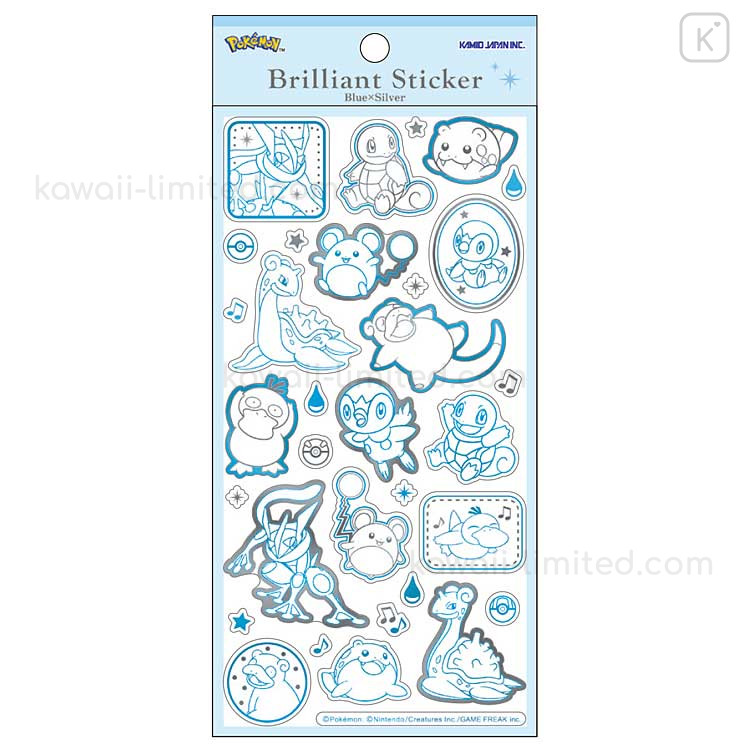 Japan Pokemon Gold Foil Clear Seal Sticker - Brilliant Sticker Water ...