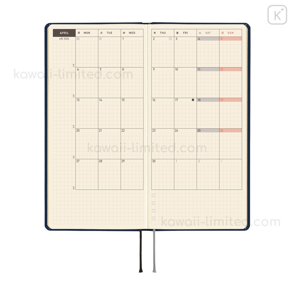 Japan Hobonichi Techo Weeks Hardcover Horizontal English - Colors Full ...