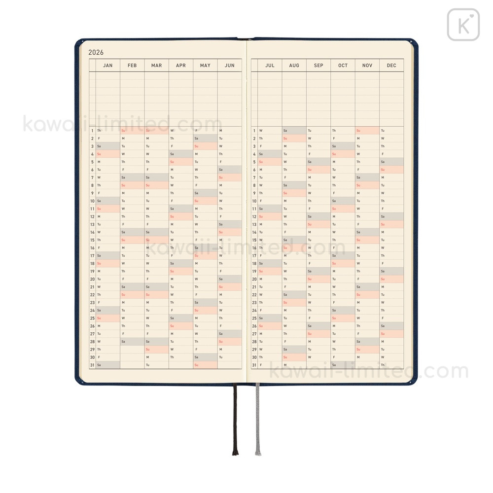 Japan Hobonichi Techo Weeks Hardcover Horizontal English - Colors Full ...