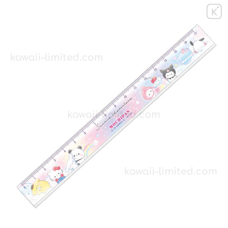 Japan Mochimochi Panda × Sanrio 17cm Ruler - Characters Colorful Sweet ...
